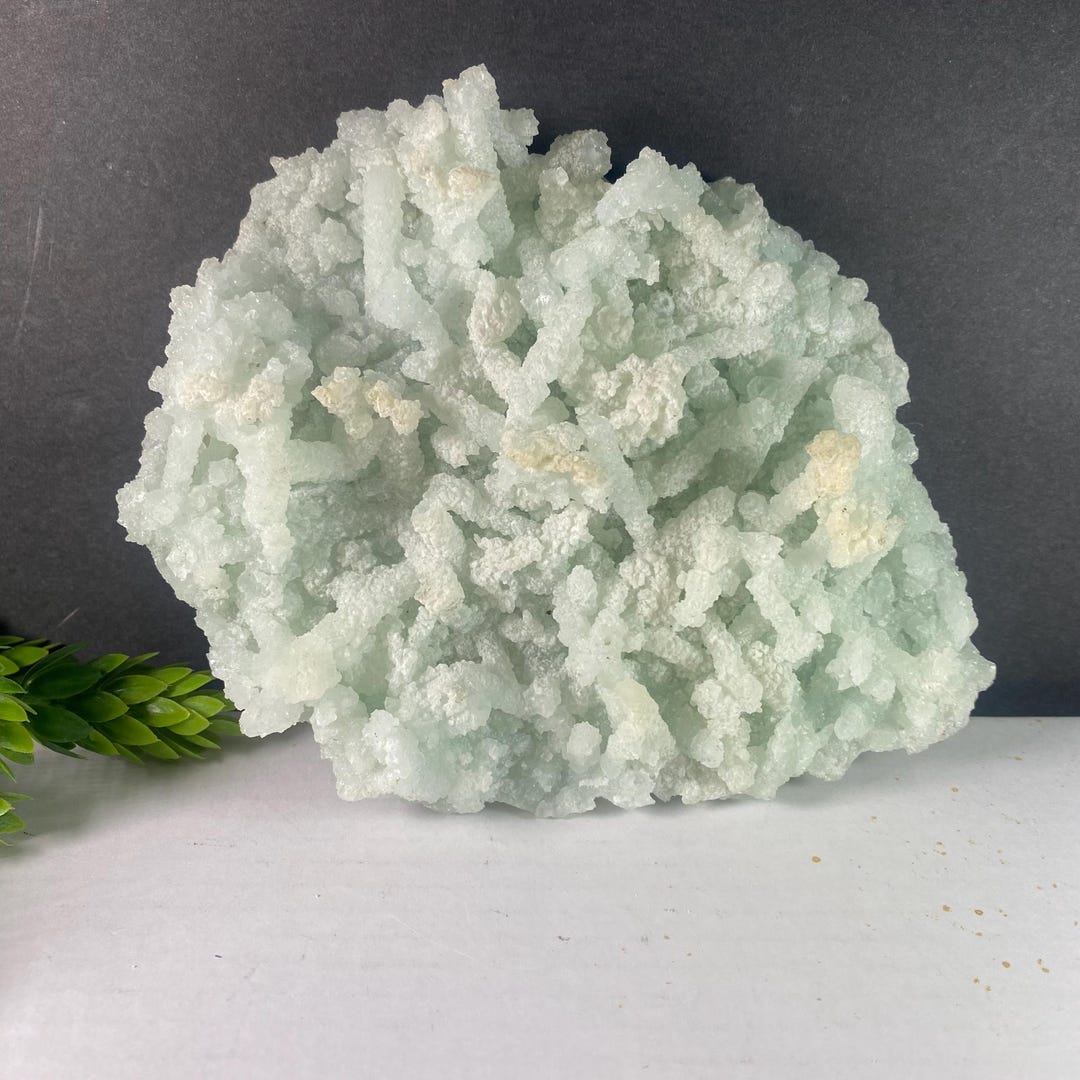 Prehnite Mineral Specimen From India, Light Green Sugarcrystallized ...