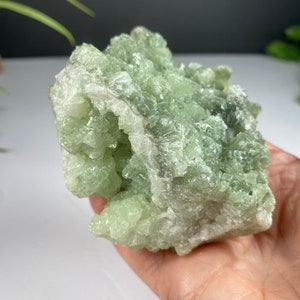 Green Prehnite Crystal Cluster From Morocco, Botryoidal Prehnite ...