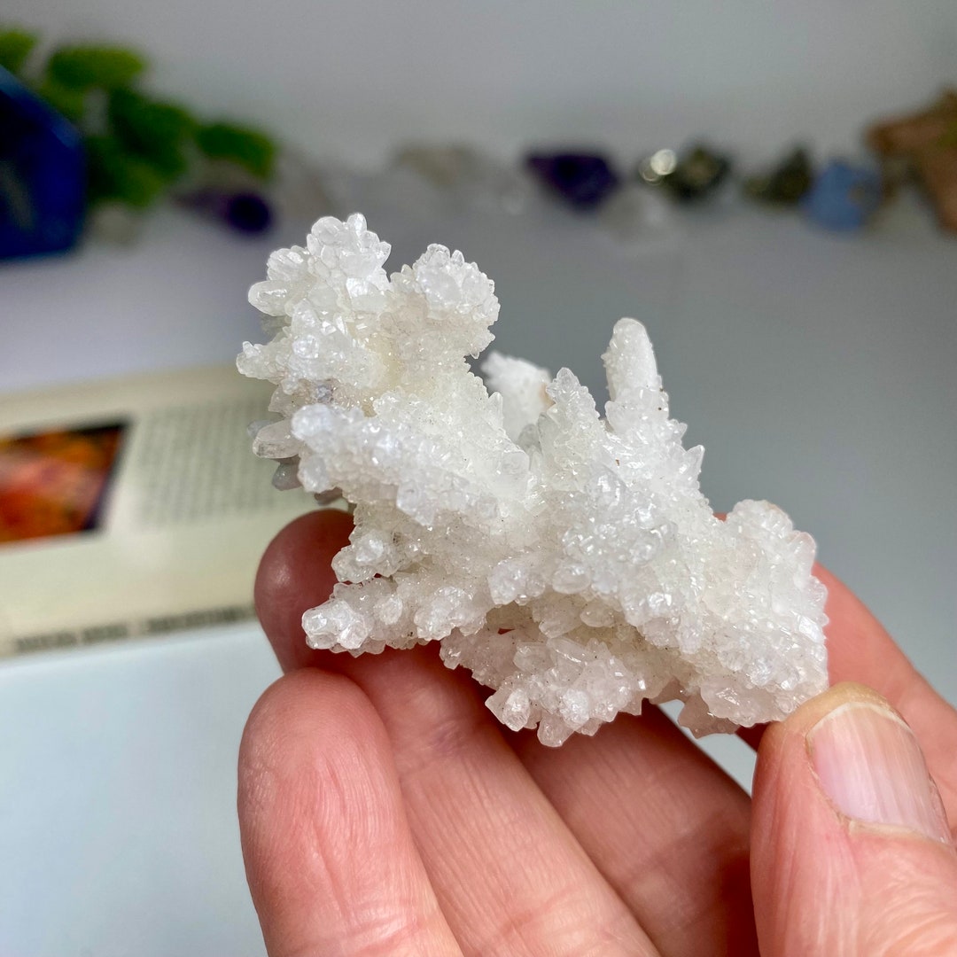 Cave Calcite Mineral Specimen From Mexico, White Aragonite Crystal ...