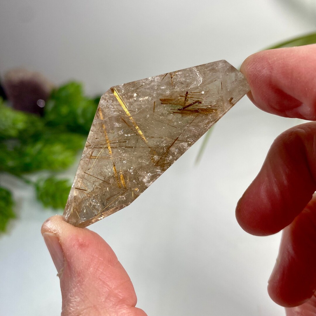 Rutilated Quartz Crystal Free Form From Brazil, Expertly Cut and ...