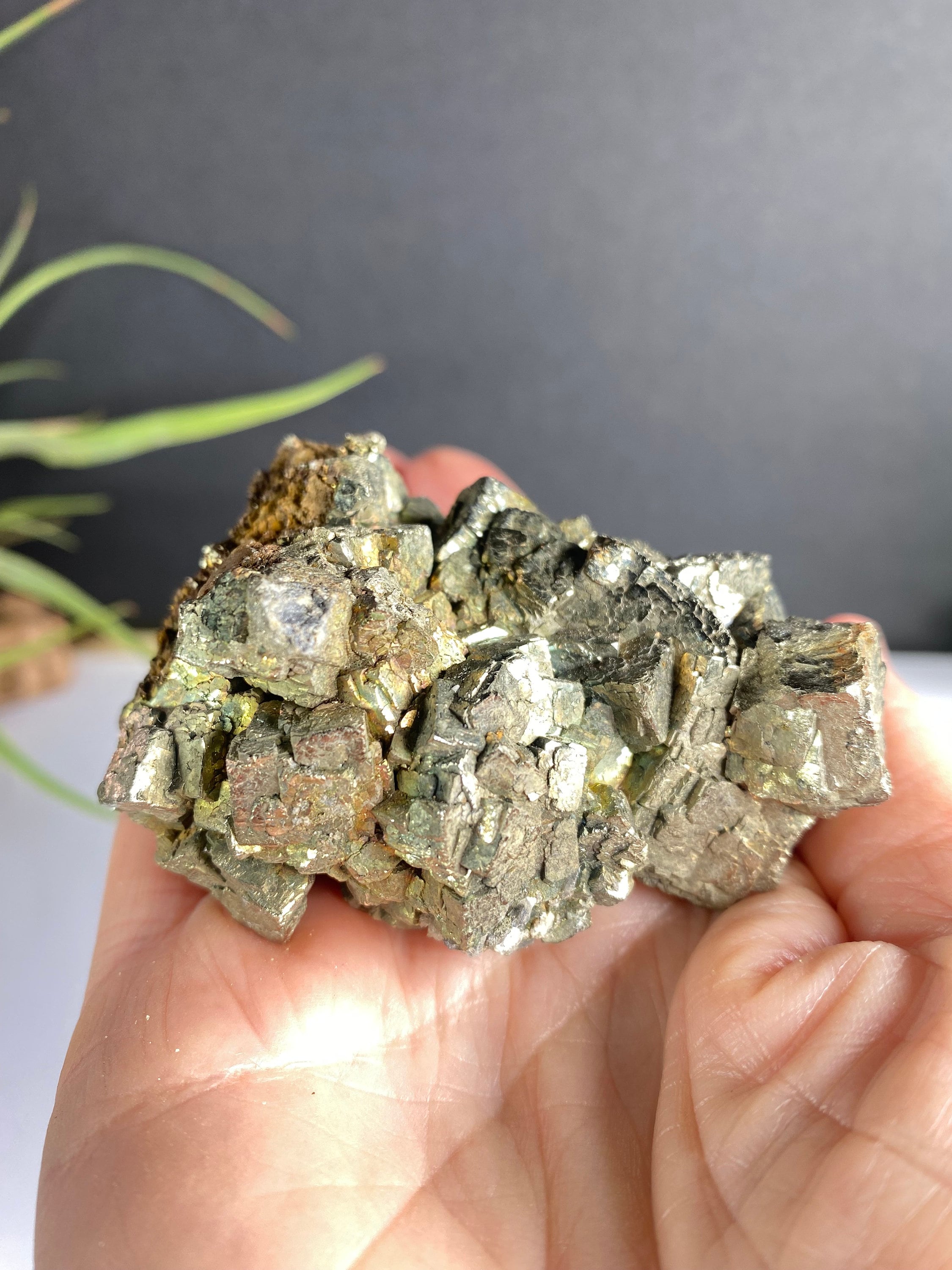Pyrite Mineral Specimen From Morocco, Pyrite Cubic Cluster With ...