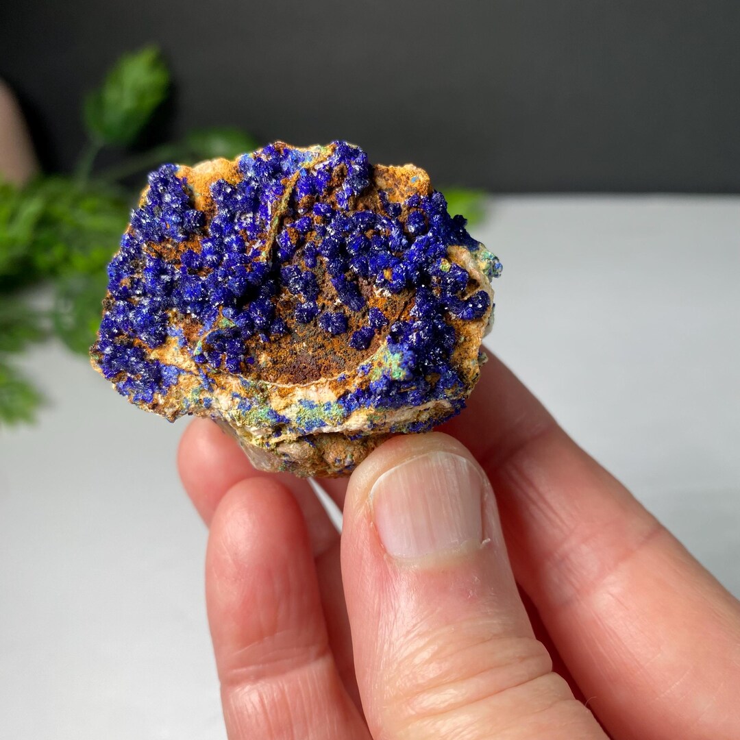 Azurite Mineral Specimen From Morocco, Sparkling Deep Blue Azurite ...
