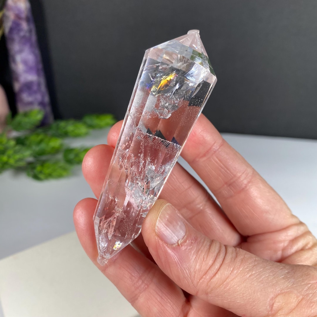 Quartz Crystal Vogel Style Double Terminated Wand From Brazil, 12 Sided ...