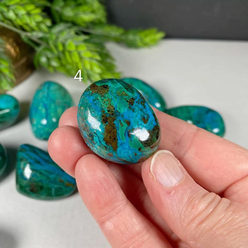 Chrysocolla Free Form Palm Stones From Peru, Choose Your Own, Polished ...