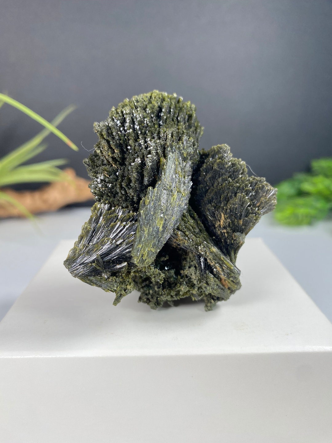 Epidote Mineral Specimen, Epidote Fan Crystal Cluster, 104 Grams, No ...