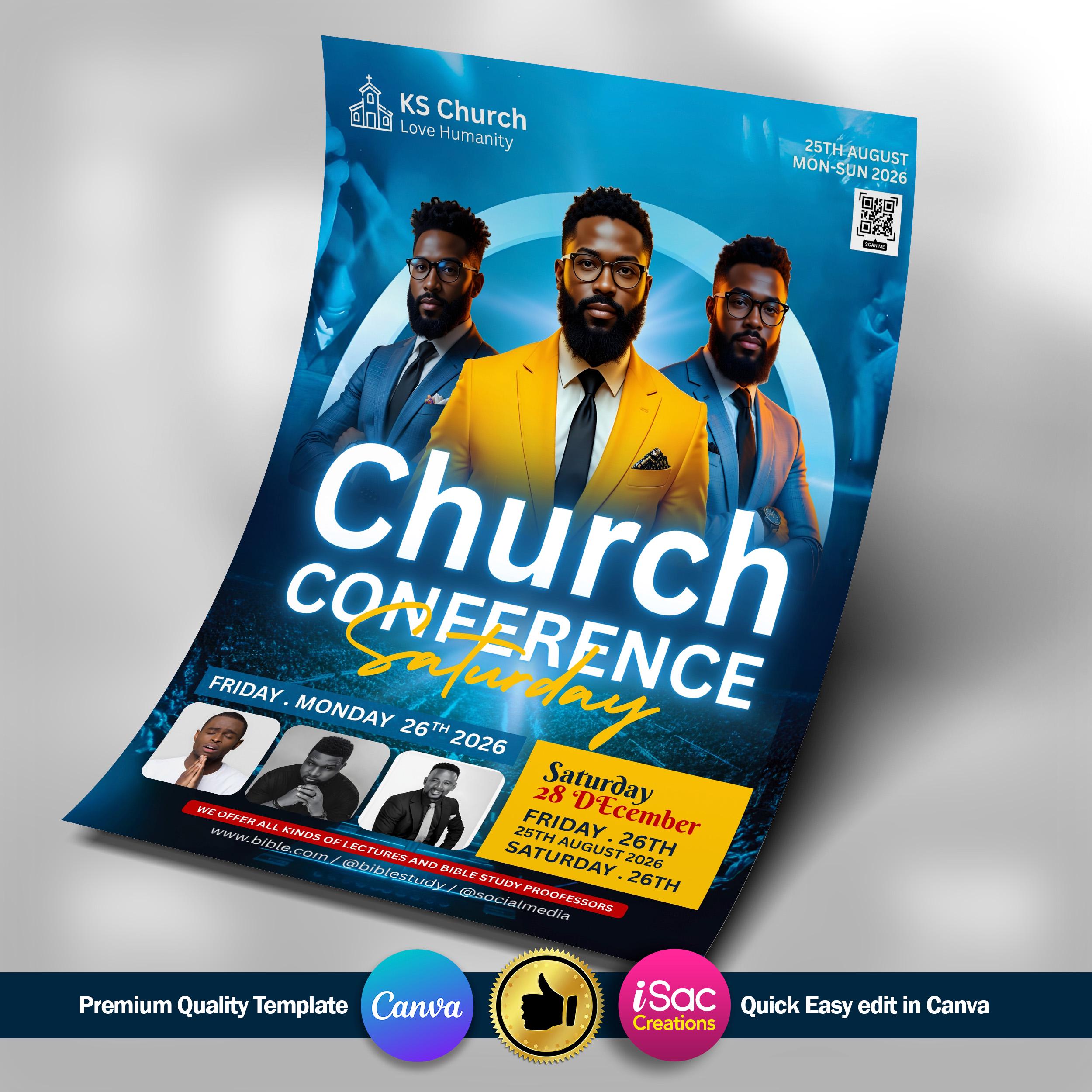 Church Conference Flyer, Church Sunday Flyers, Church Canva Flyers ...