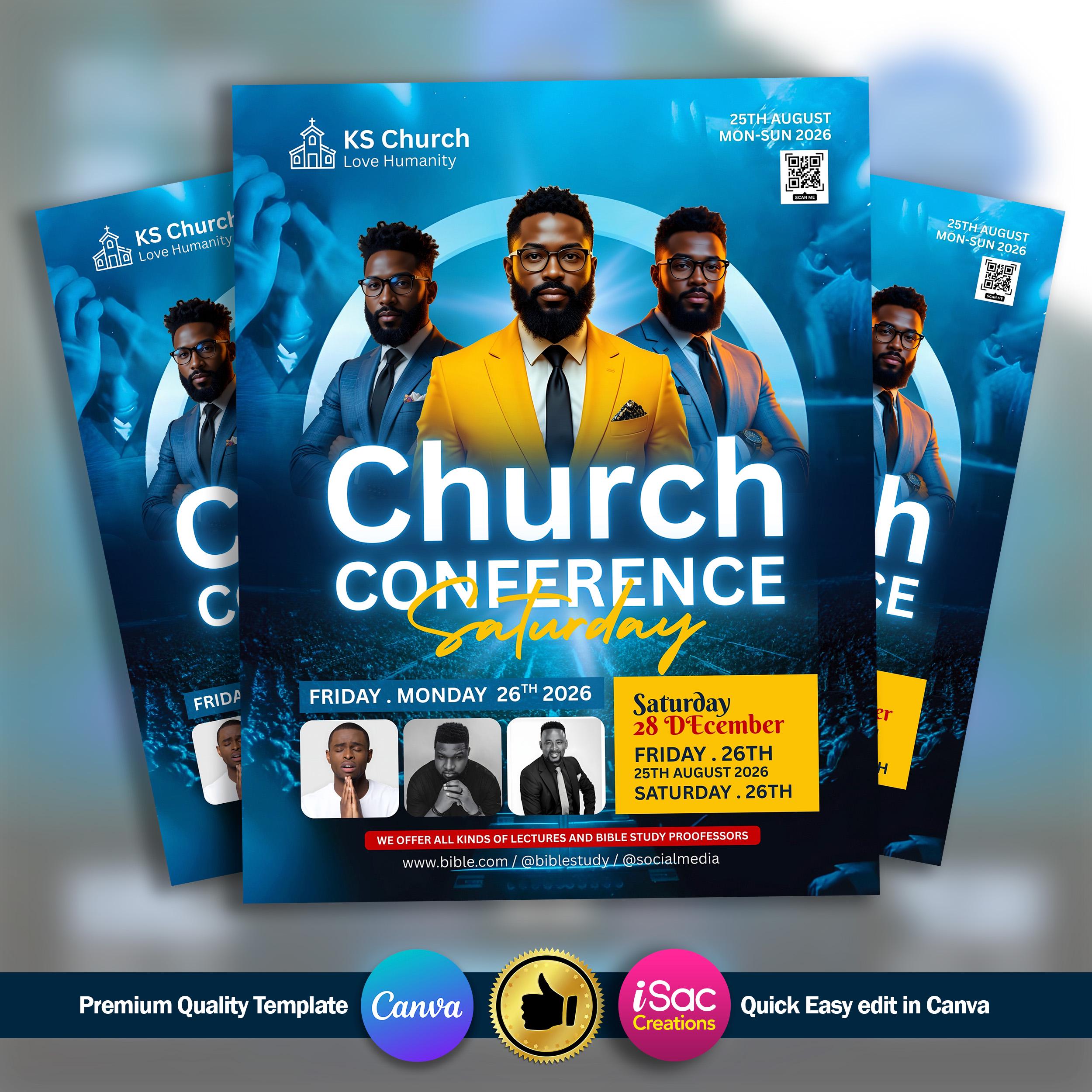 Church Conference Flyer, Church Sunday Flyers, Church Canva Flyers ...