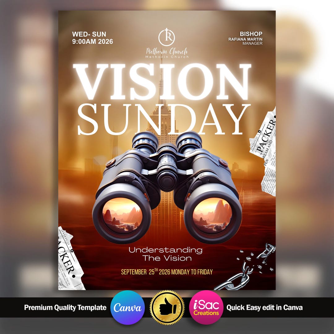 Vision Sunday Church Flyers | Editable Canva Church Flyers ...