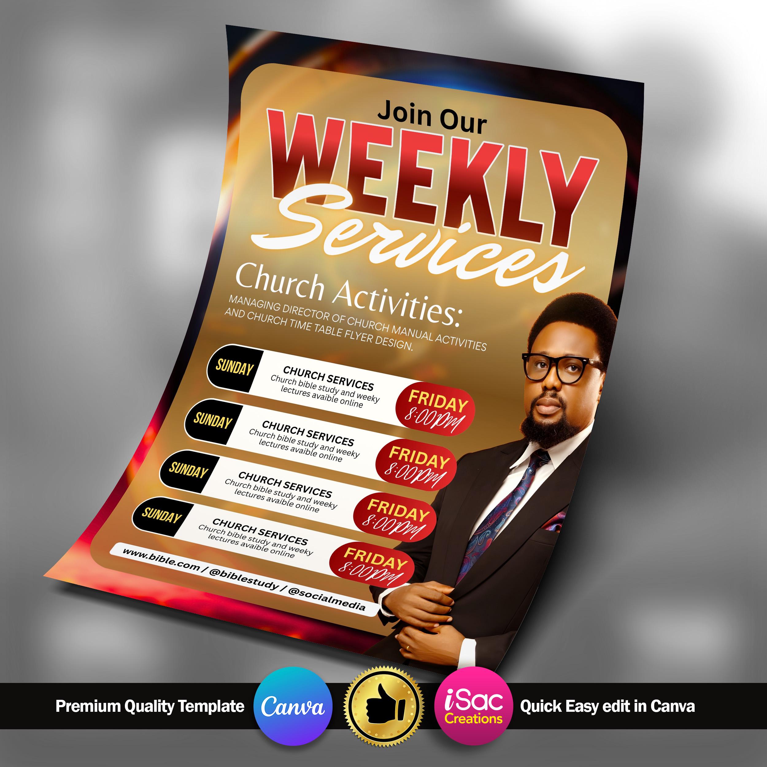 Church Weekly Services Flyer | MDWK Bible Study | Church Weekly ...