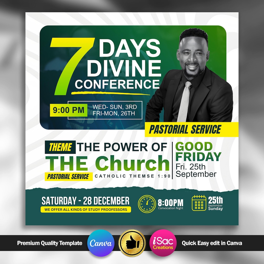 7 Days Divine Conference, Church Concert, Bible Study, Church Templates ...