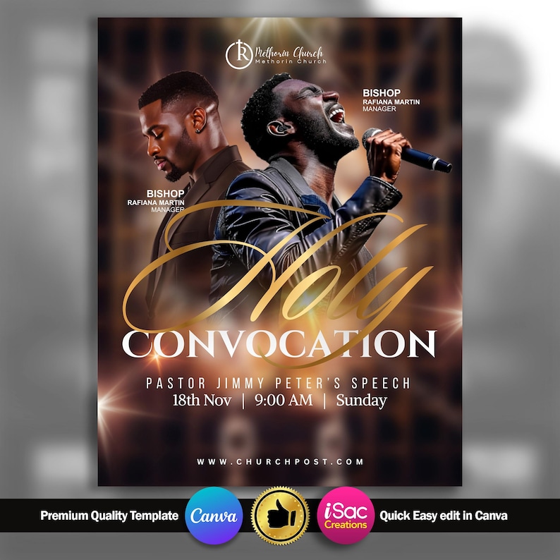 Holy Convocation, Pastor Appriciation, Pastor Anniversary, Editable ...