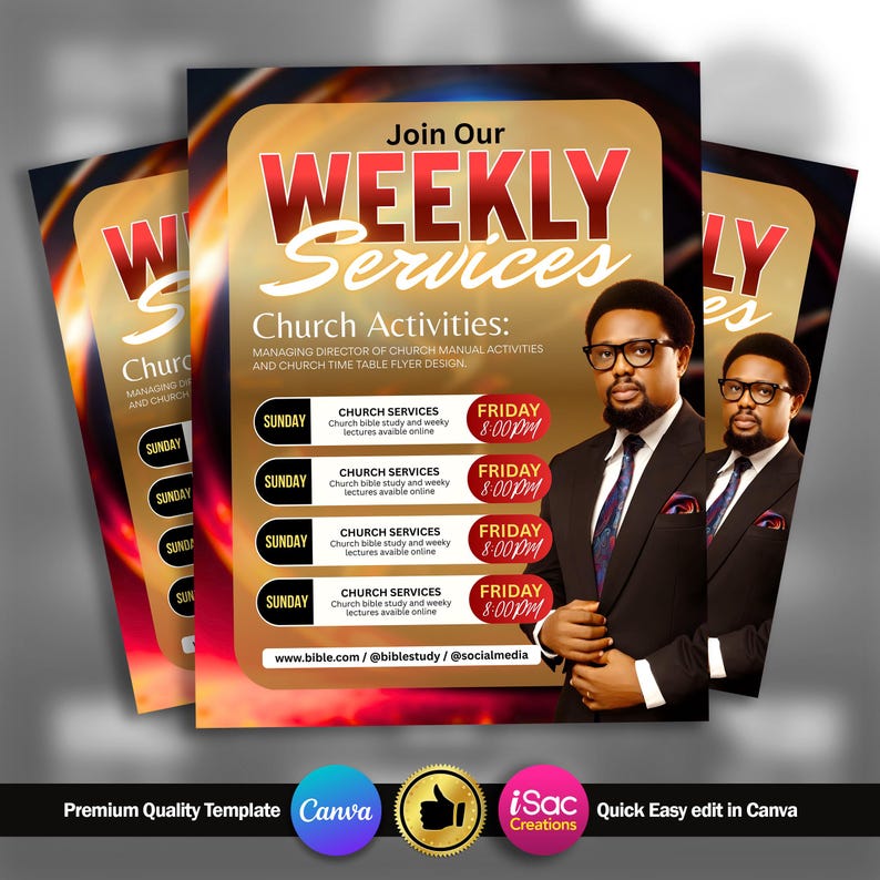 Church Weekly Services Flyer | MDWK Bible Study | Church Weekly ...