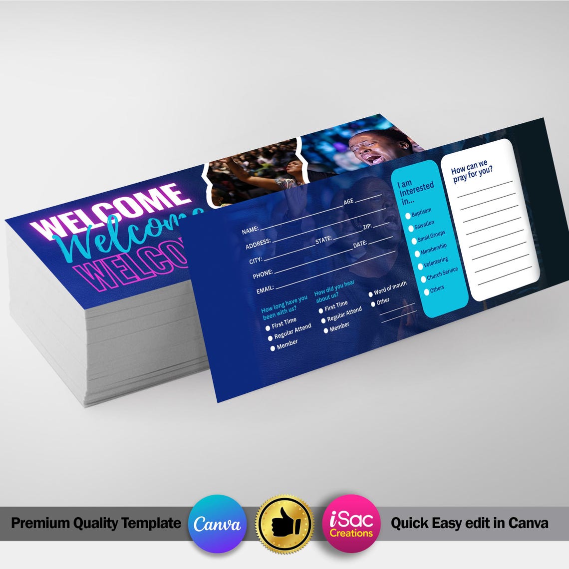 Connection Card, Visitor Card, Church Entry, Church Connection Card ...