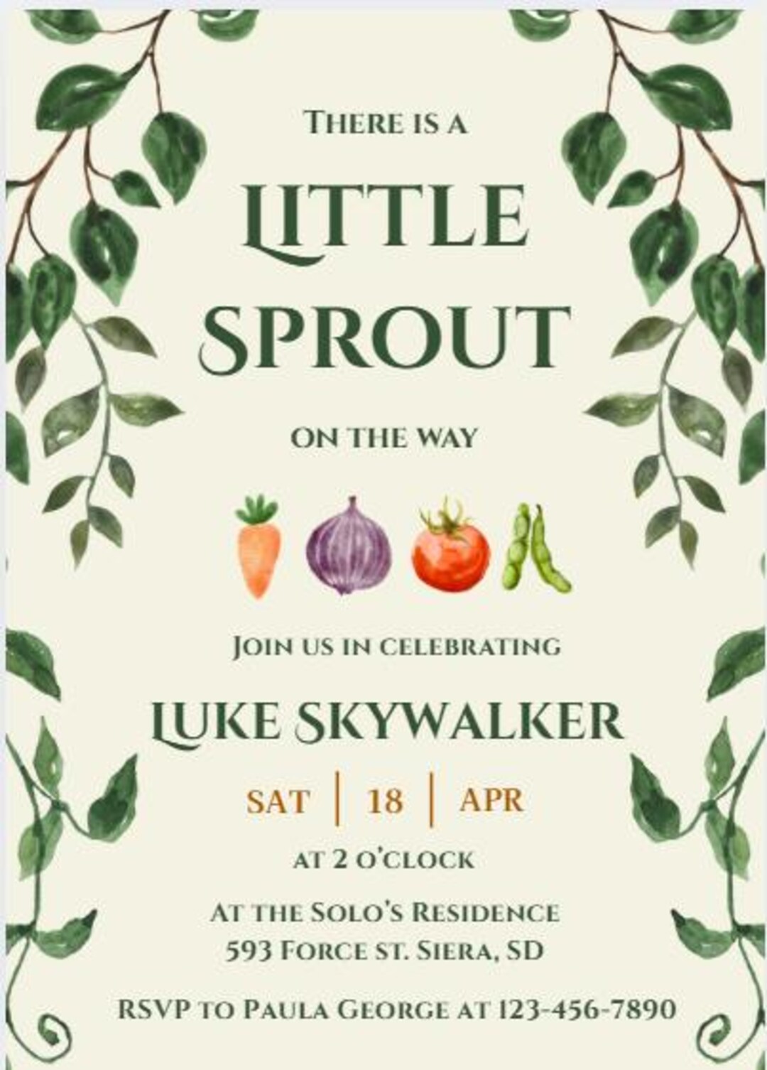 Little Sprout Baby Shower Inviation - Etsy