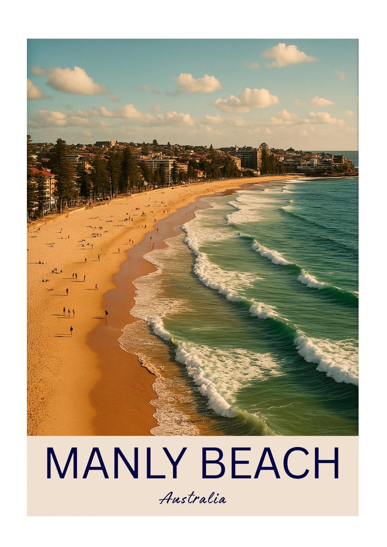 Manly Beach | Australia Coastal Art Print | Sydney | Digital Download ...