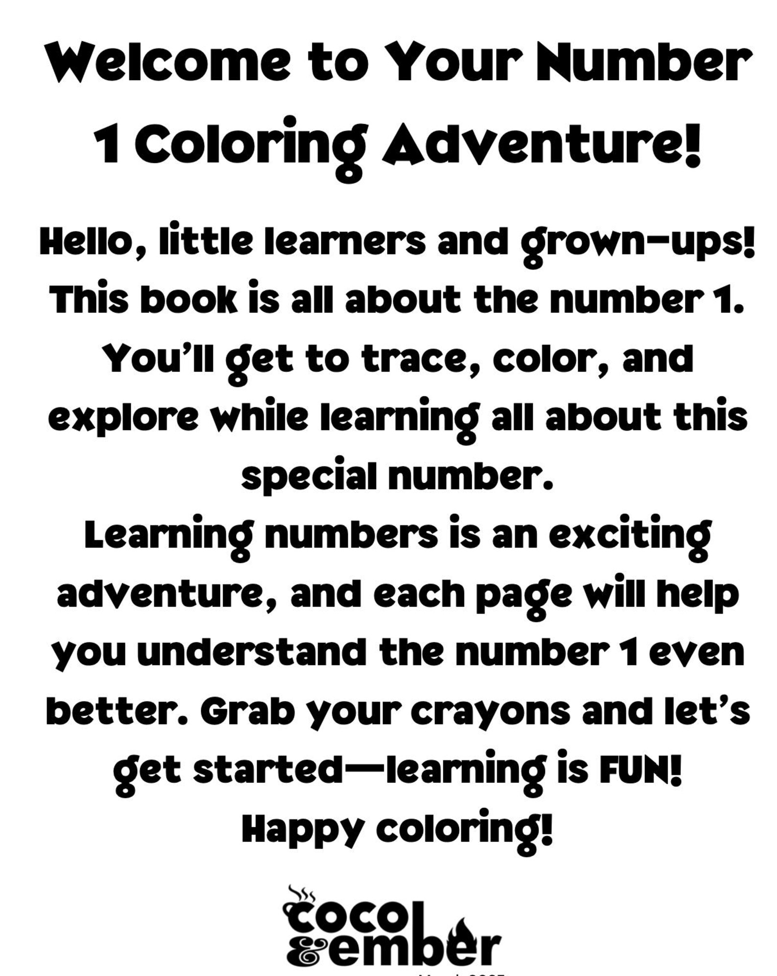 Number 1 Coloring & Tracing Book for Preschoolers–printable Educational ...