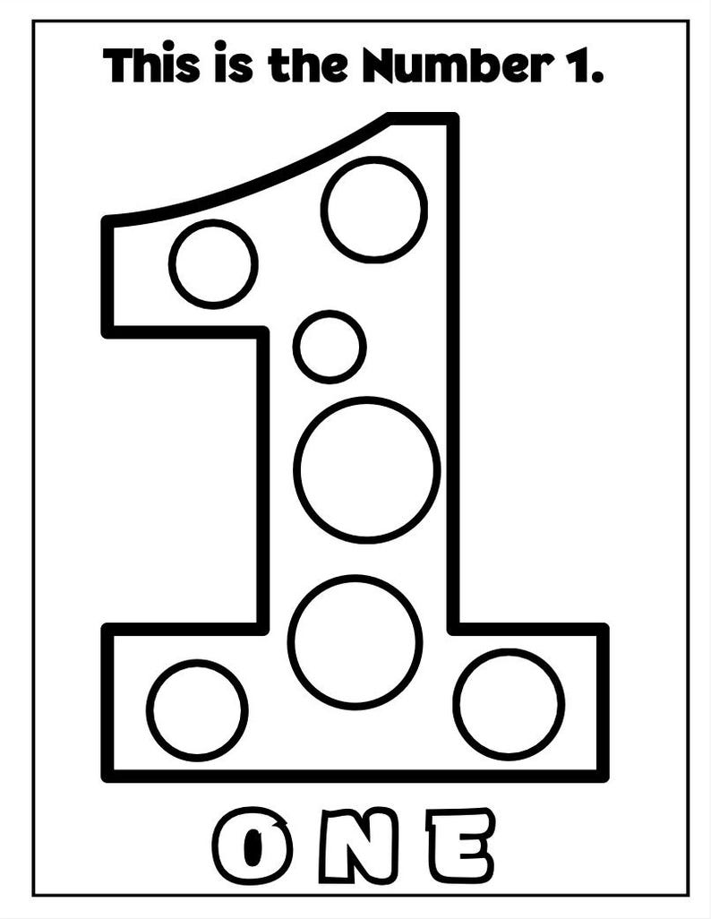 Number 1 Coloring & Tracing Book for Preschoolers–printable Educational ...