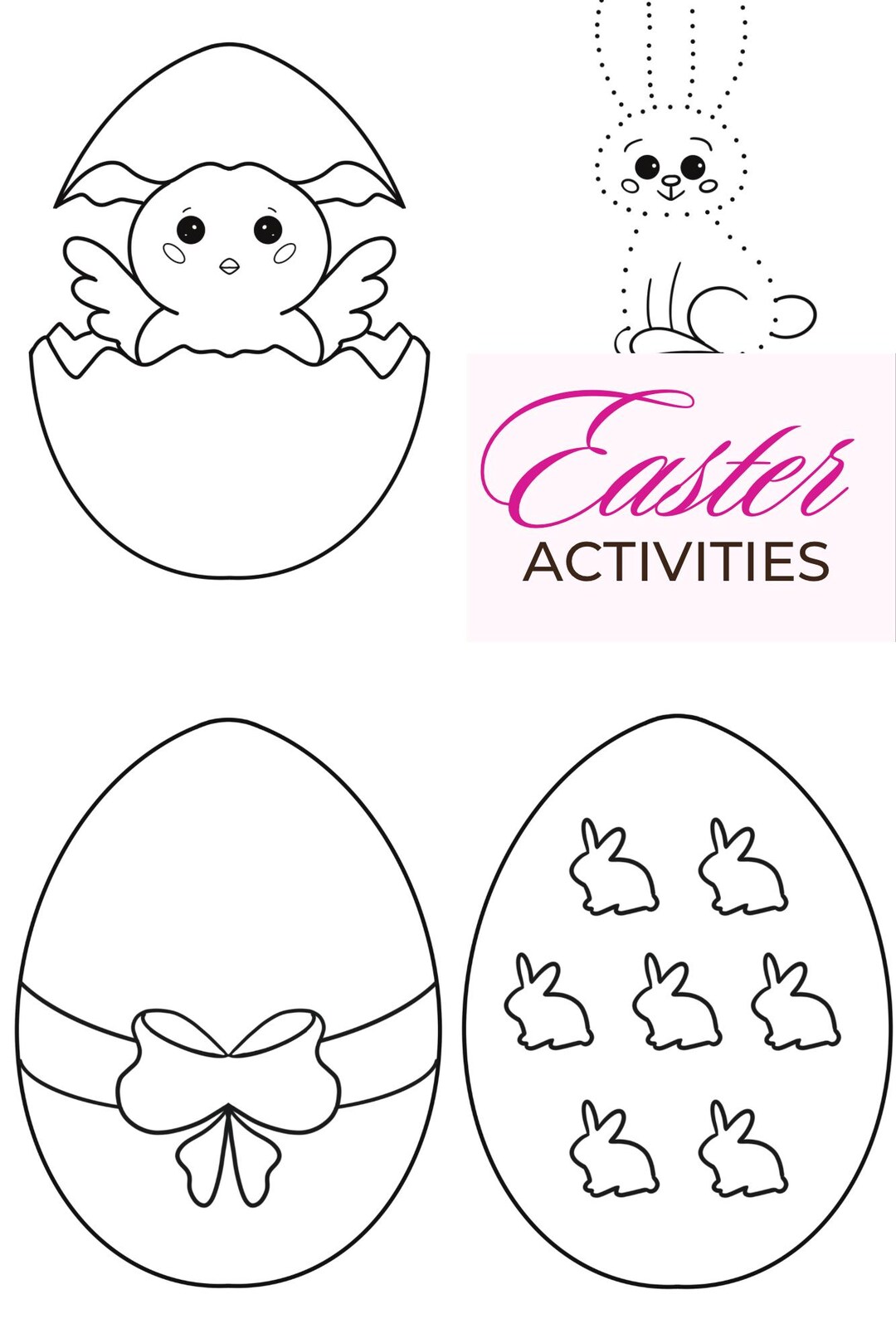 Easter Egg Coloring Pages | Kids Activity Pack, Dot Marker Fun (digital ...
