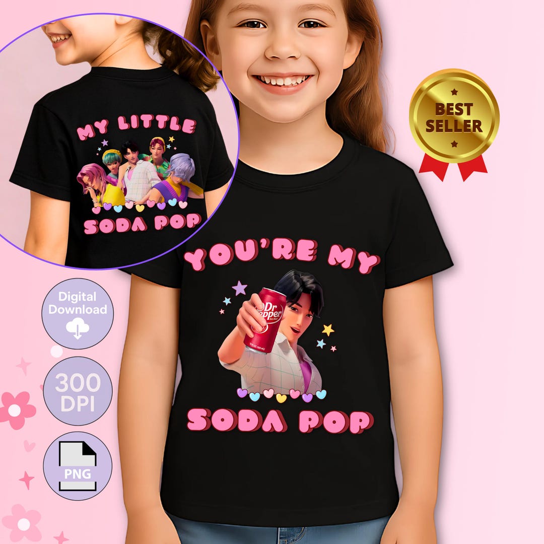 Soda Pop Saja Boys Png - Kpop Demon Hunters Shirt PNG | Cute Kpop Soda ...