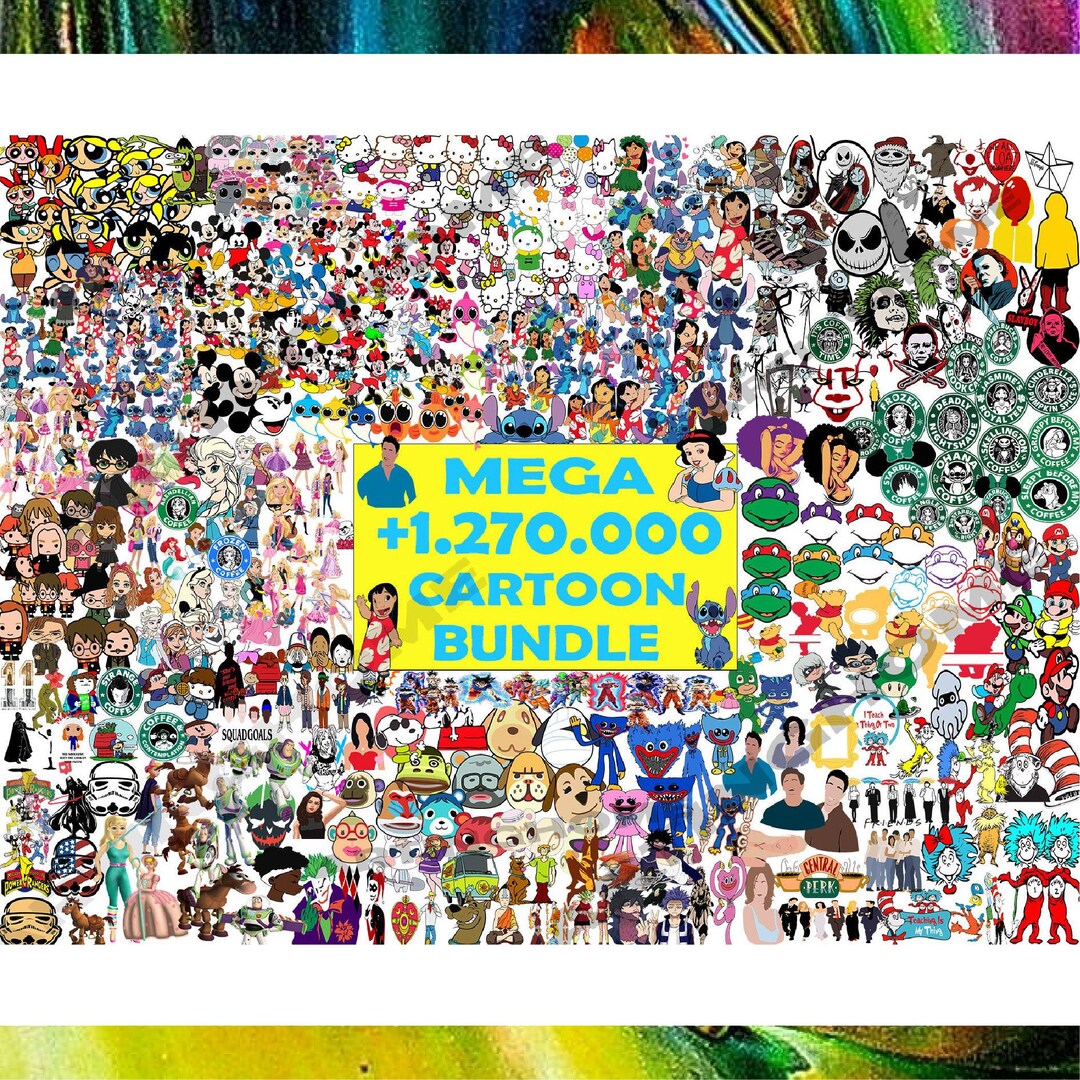 1,270,000+ Mega Cartoon Svg Bundle, Cartoon Mega Png, Silhouette ...