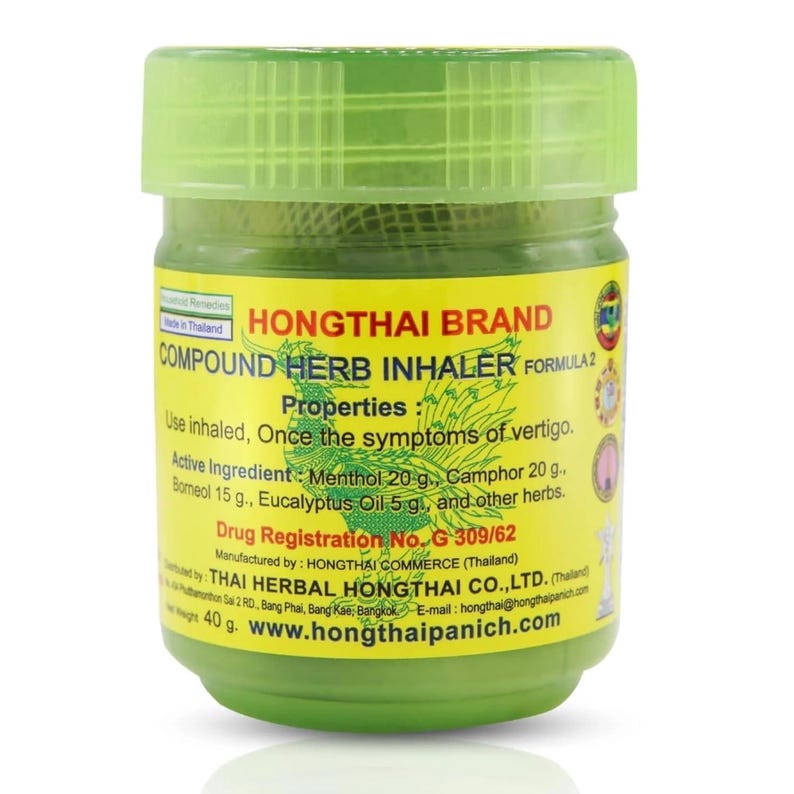 Hong Thai Compound Herbal Inhaler Green Bottle: Refreshing Thai Nasal ...