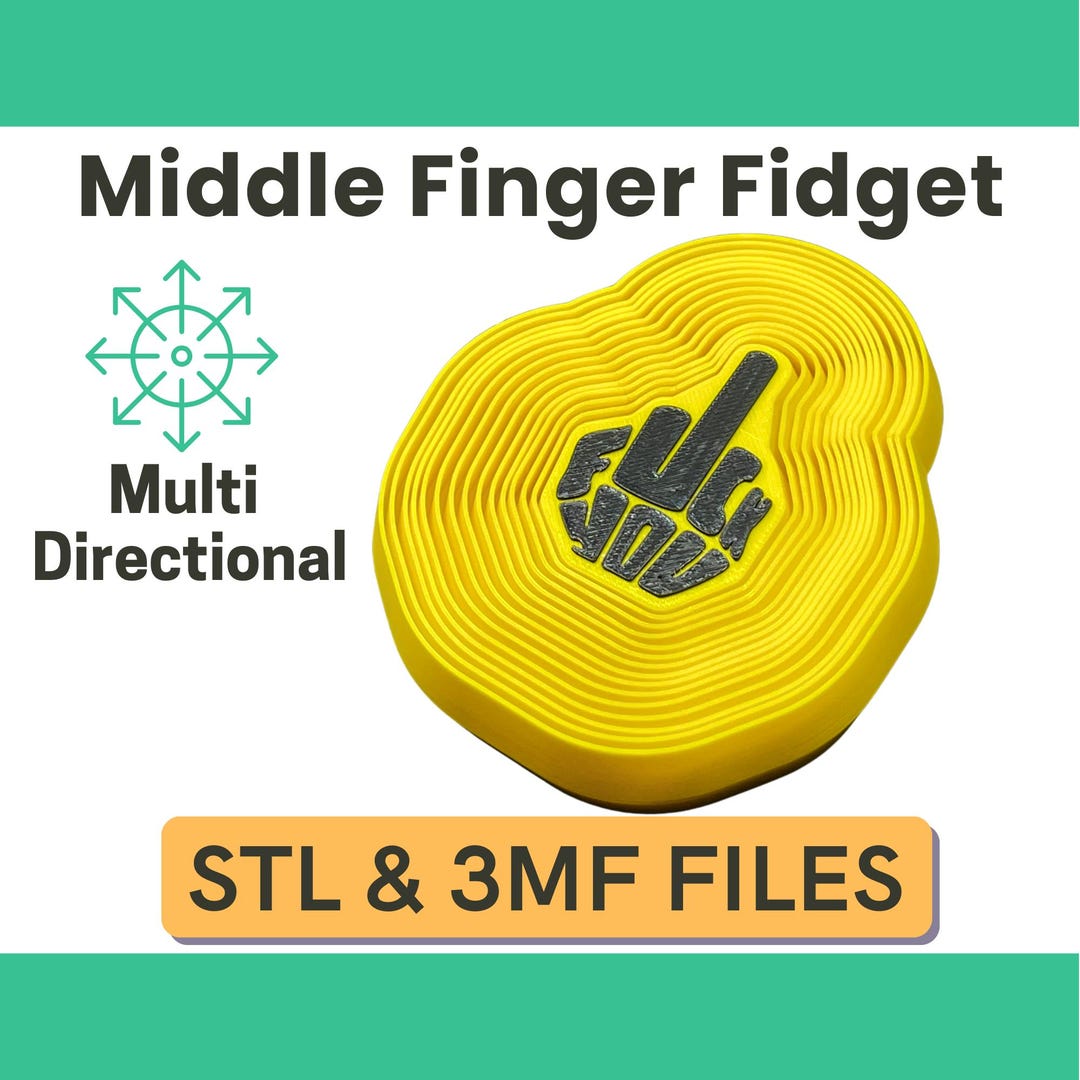 STL 3D Print File Middle Finger Fidget Toy, F*ck You Fidget Desk Toy ...