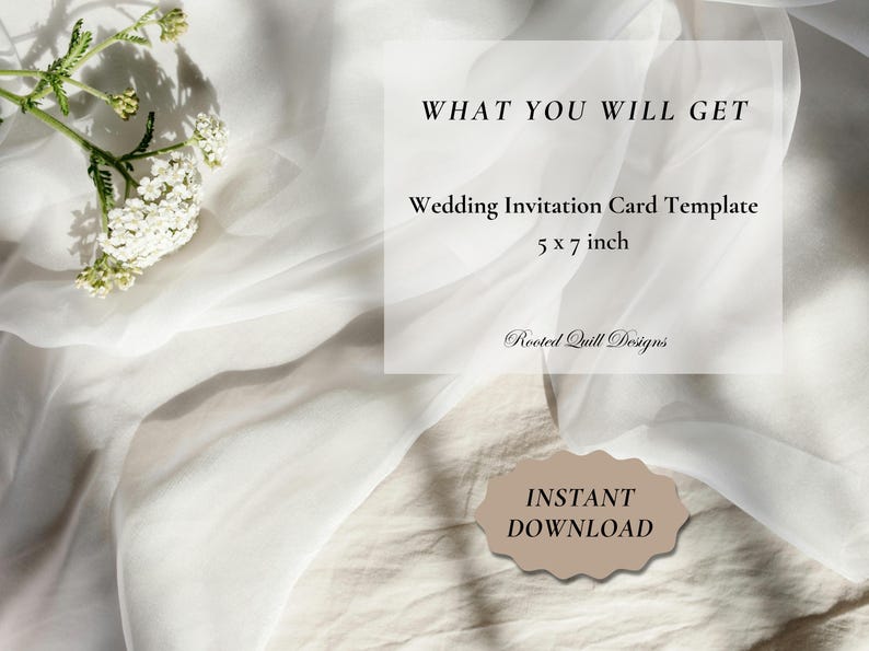 Elegant Floral Wedding Invitation Template: Classic Roses, Calligraphy ...