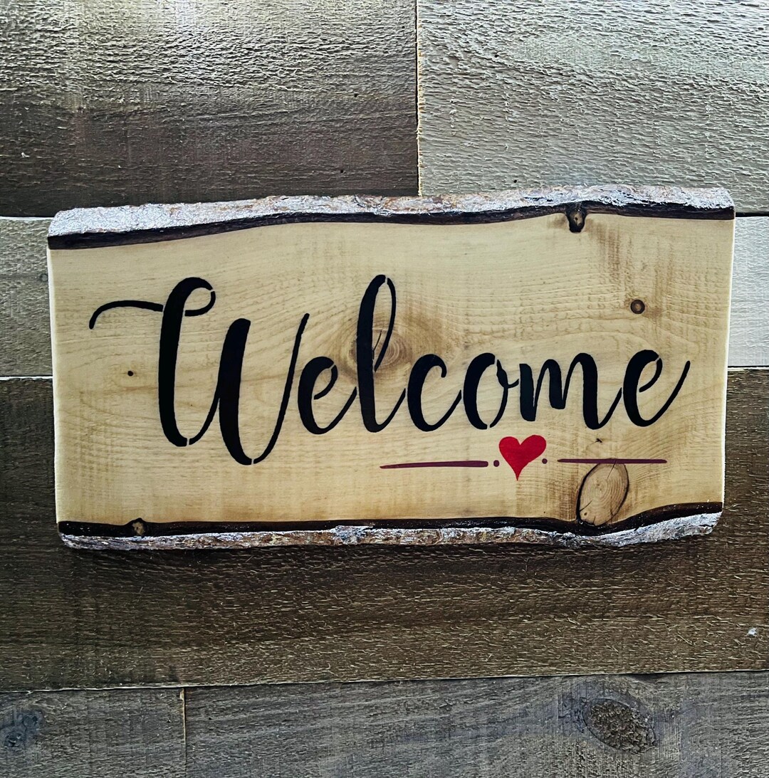 Live Edge Welcome Sign - Etsy Canada