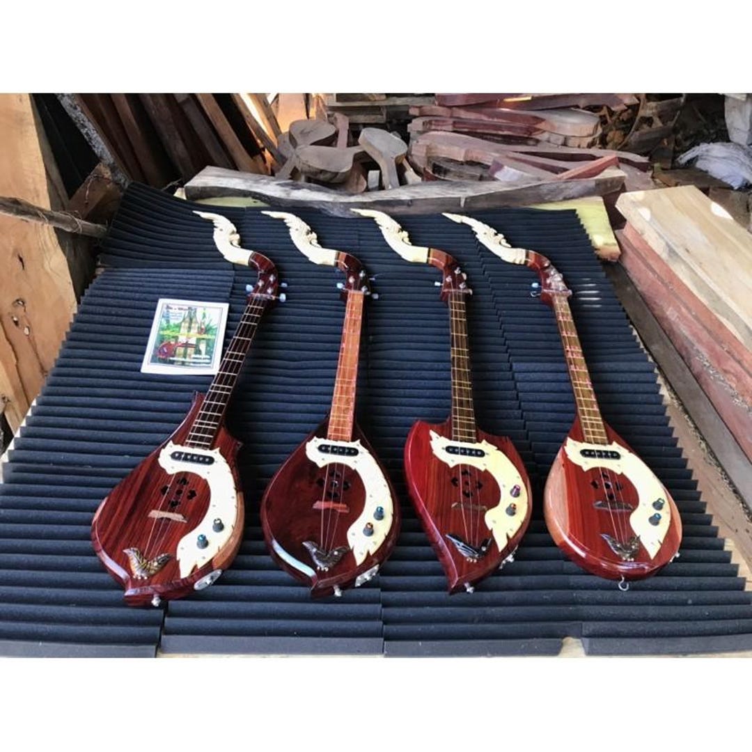 Handmade Electric Acoustic Phin – Thai Lute With Naga Head - Etsy