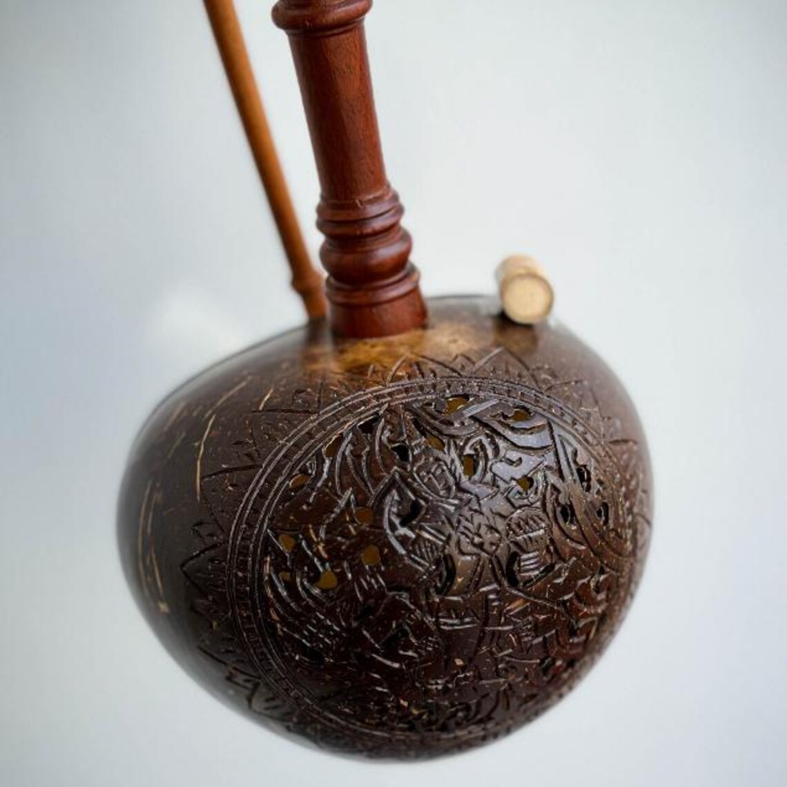Handcrafted Thai Saw U Fiddle: Padauk Wood, Coconut Resonator ...