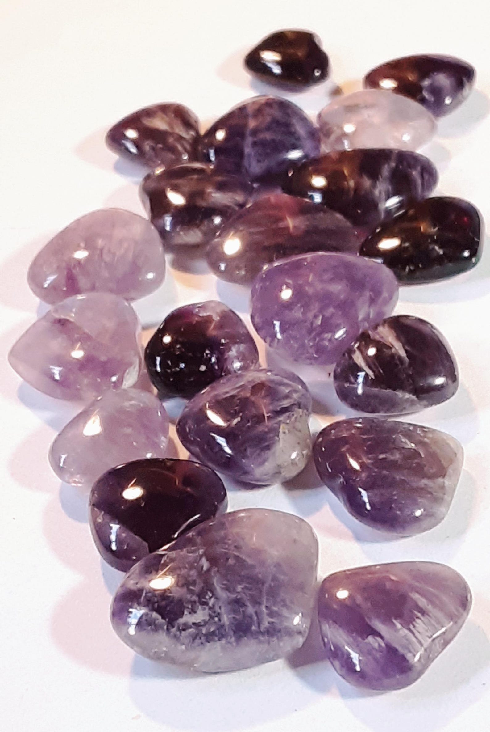Amethyst Gemstone 20 Puffy Heart Undrilled Peace Stones - Etsy