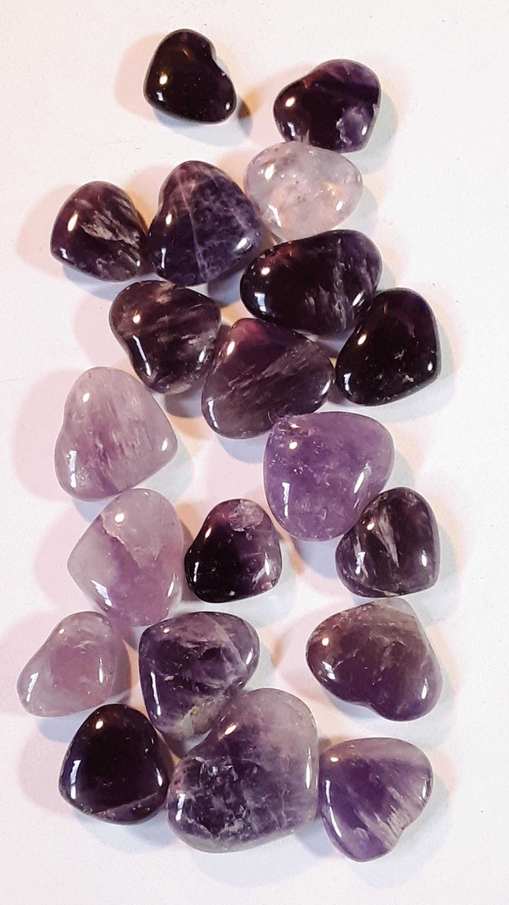 Amethyst Gemstone 20 Puffy Heart Undrilled Peace Stones - Etsy