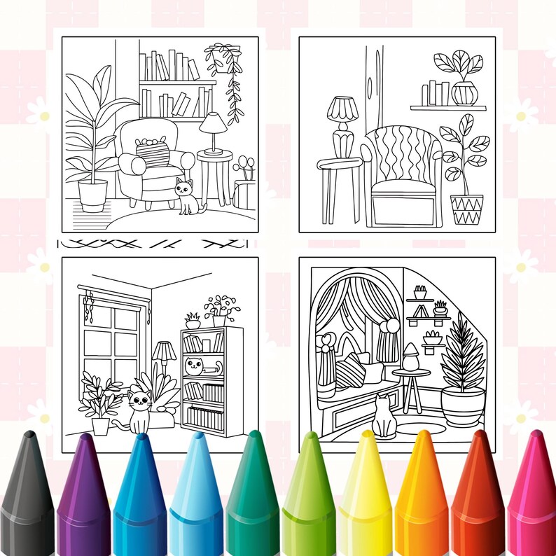 Bold and Easy Adorable Corner Coloring Book 120+ Pages, Kawaii Coloring ...