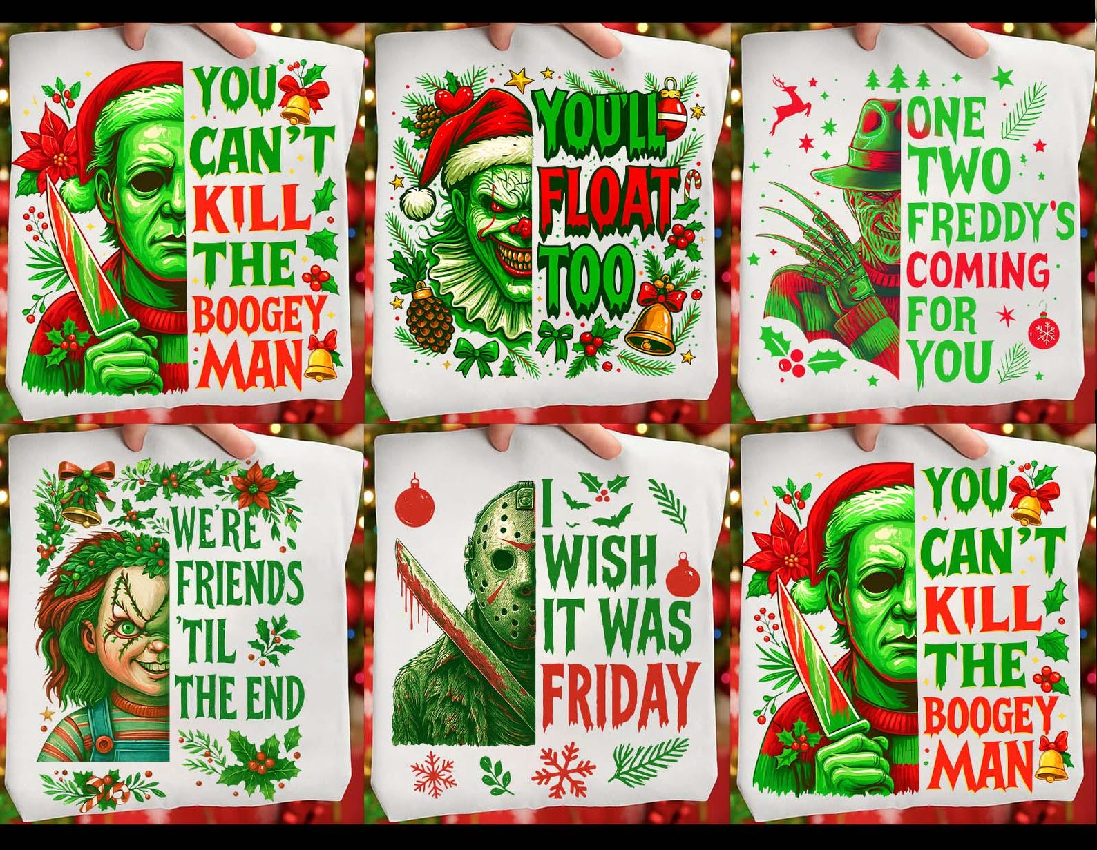 Christmas Horror Bundle Png, Merry Christmas Png, Horror Movies Png ...