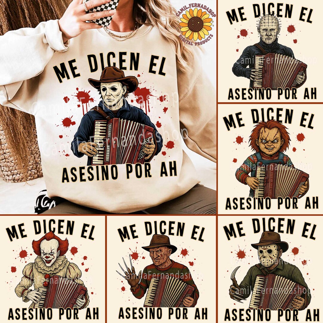 Cowboy Horror Killler Bundle Png, Retro Halloween Png, Spanish ...