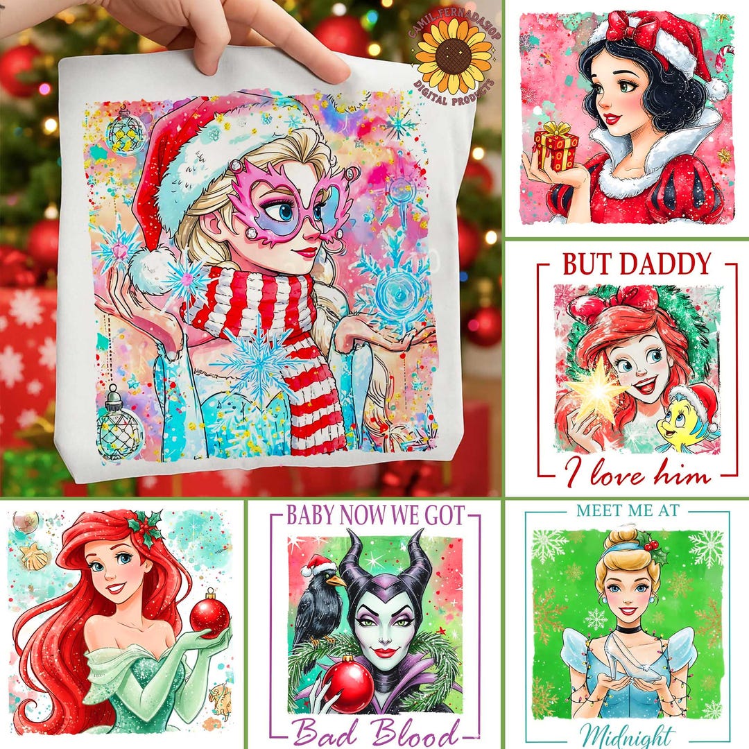 Christmas Princess Png: Preppy Christmas Png, Merry Christmas Png ...
