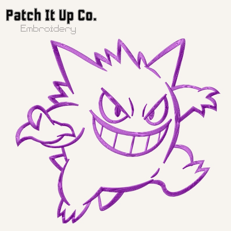 Gengar Pokemon Embroidery File Pack – 3 Designs (digital File) - Etsy