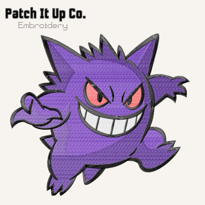 Gengar Pokemon Embroidery File Pack – 3 Designs (digital File) - Etsy