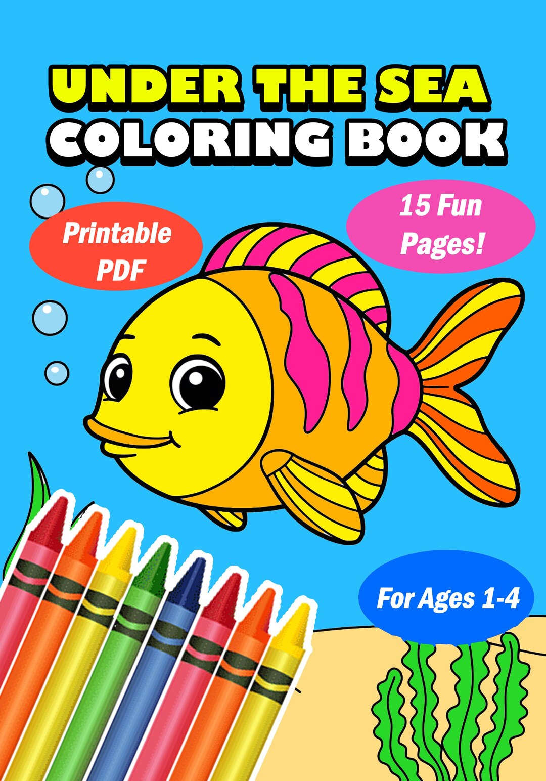 Under the Sea Coloring Book | Printable Ocean Animals | Kids Digital ...