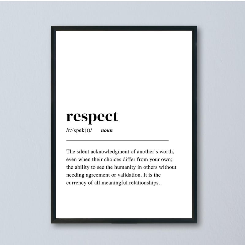 Respect Poster - Etsy