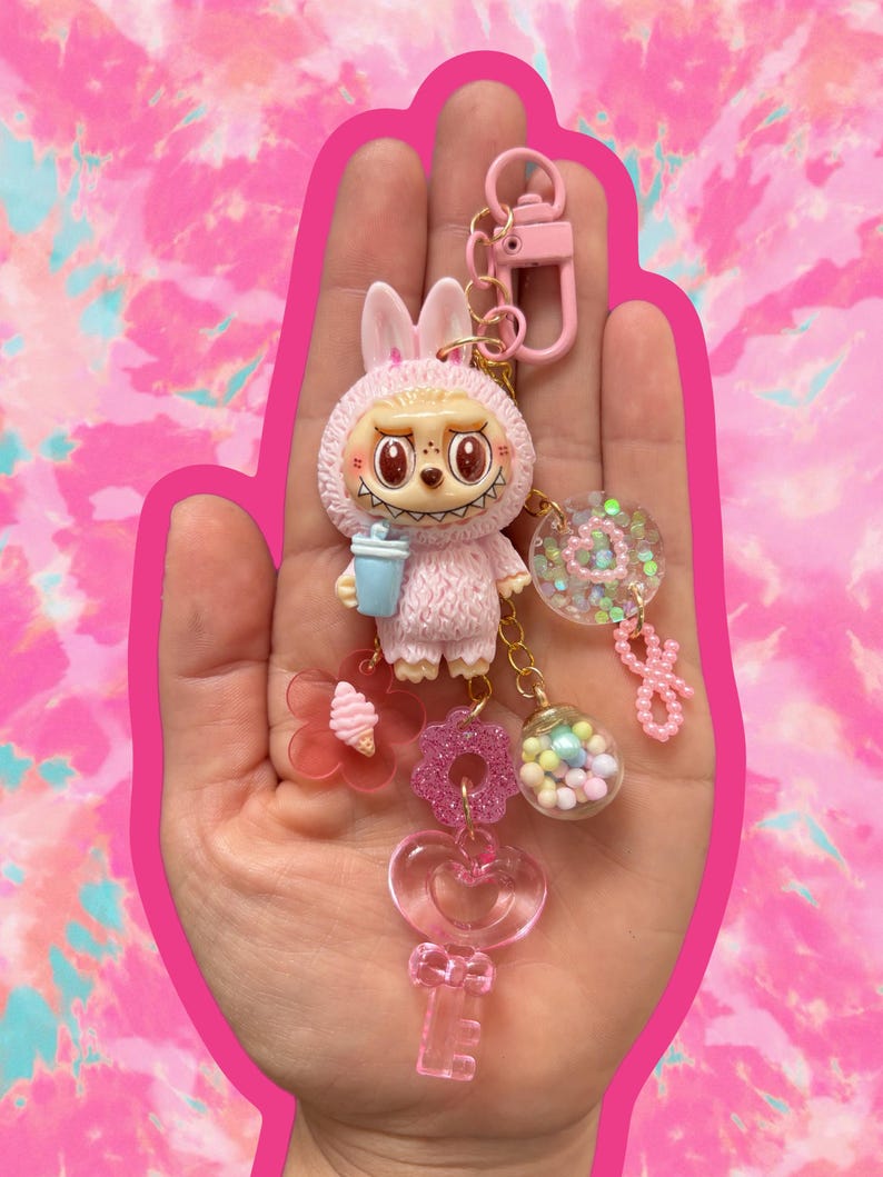 Labubu Bag Charm Keychain | Cute Labubu Bag Accessory Keychain | Pop ...