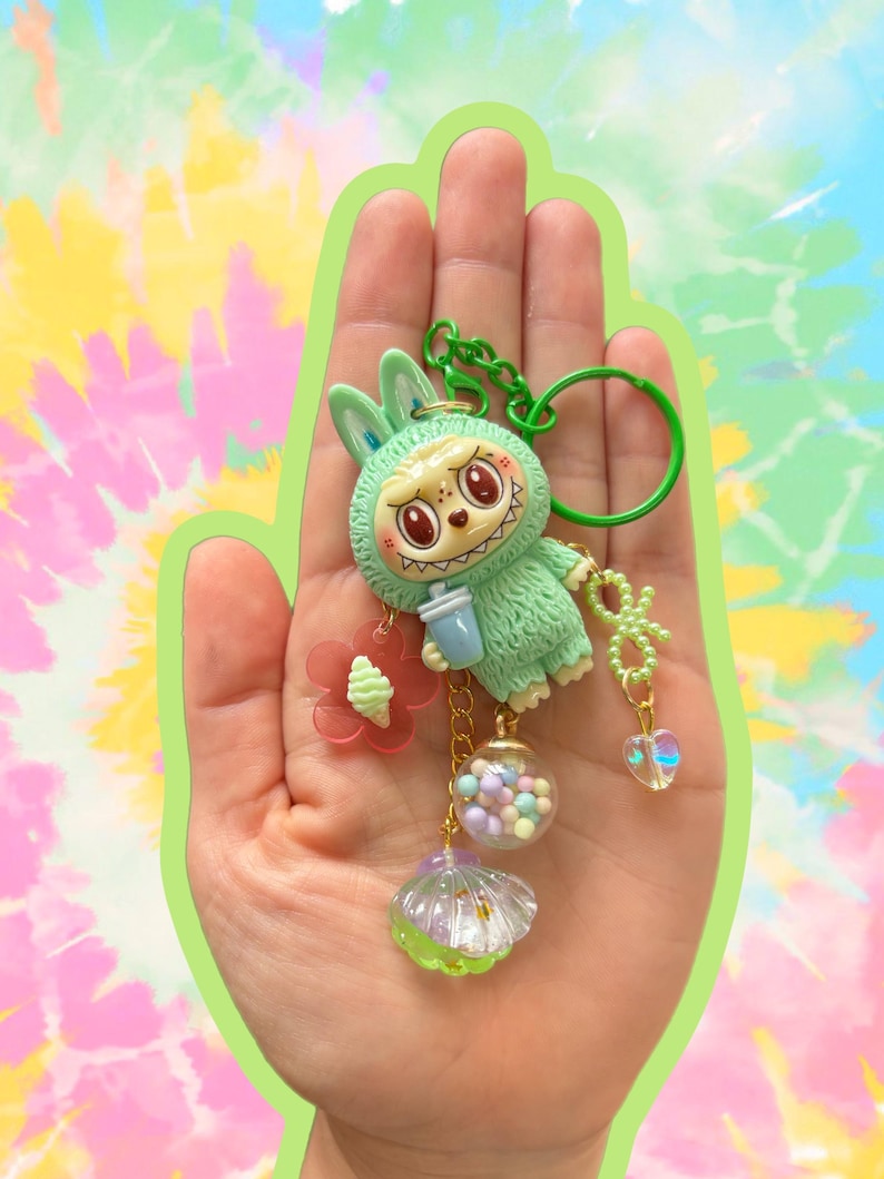 Labubu Bag Charm Keychain | Cute Labubu Bag Accessory Keychain | Pop ...
