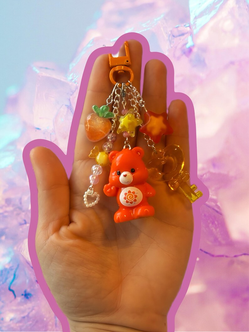 Care Bears Key Chain, Nostalgic Bag Charms, Kawaii Bag Accessory, Retro ...