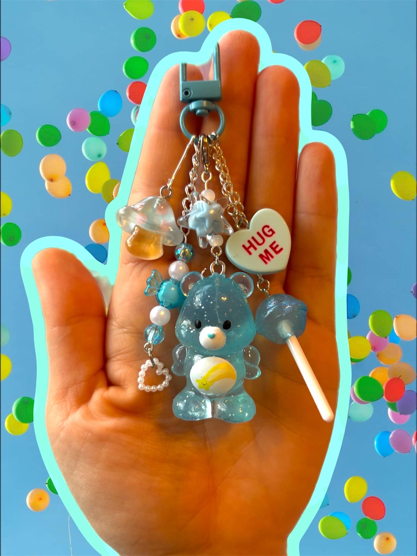 Care Bears Key Chain, Nostalgic Bag Charms, Kawaii Bag Accessory, Retro ...