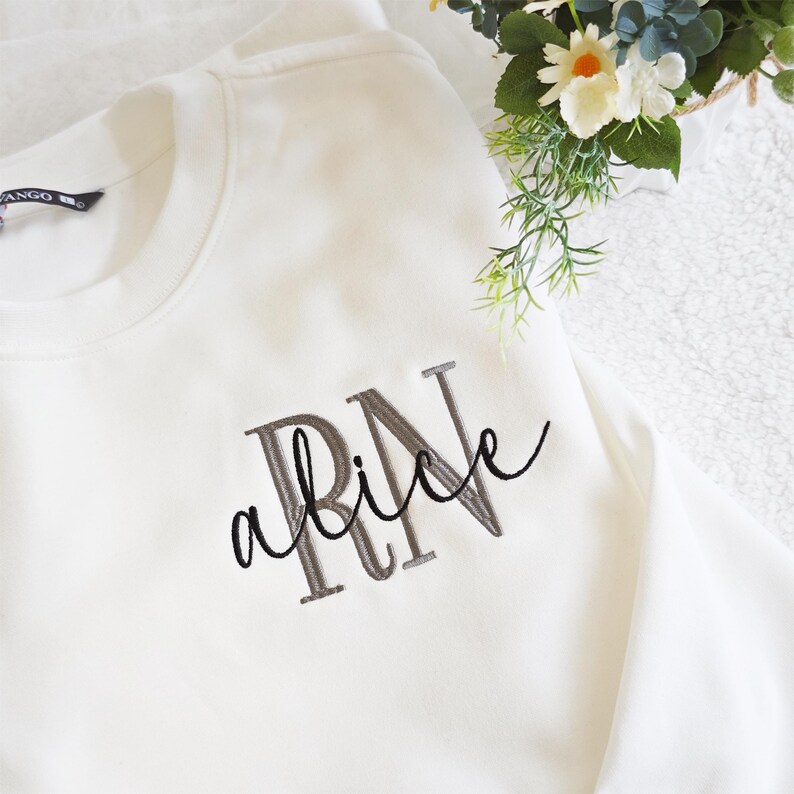 Custom Embroidered Registered Nurse Credential RN Sweatshirt Hoodie ...