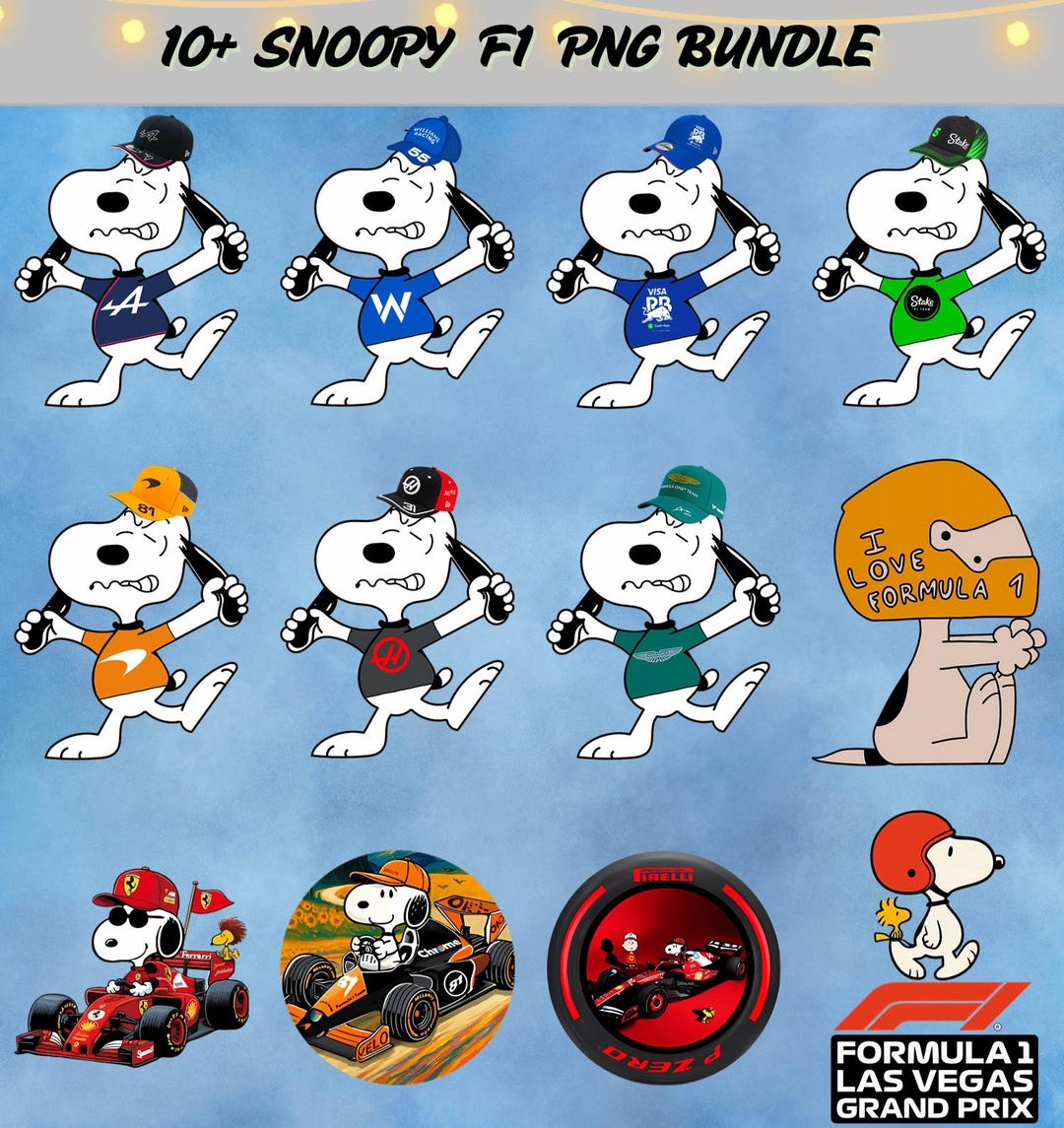 Snoopy F1 PNG Bundle, Snoopy Christmas PNG, Peanuts Clipart, Peanuts ...