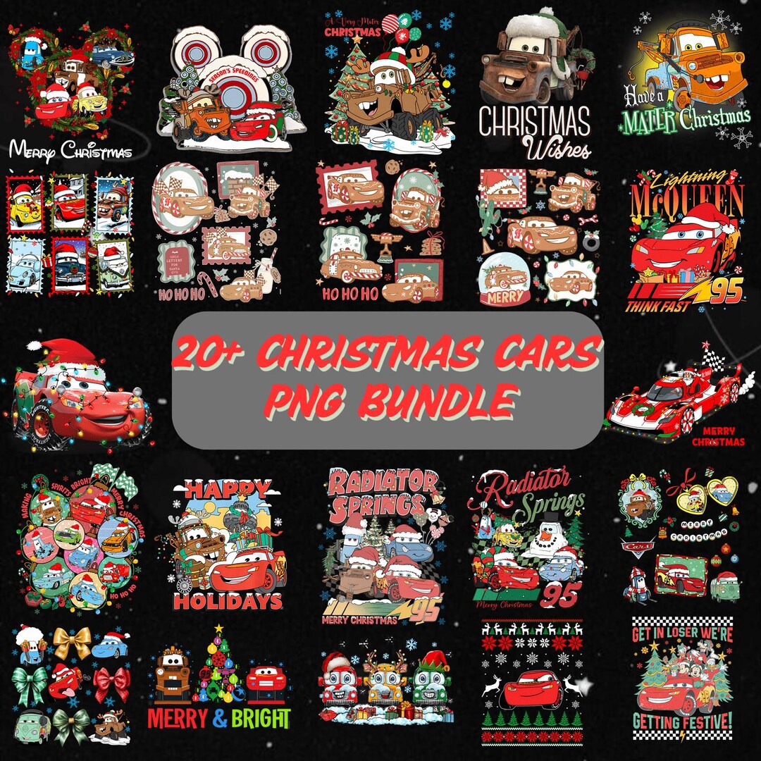 Merry Christmas Cars Png Bundle, Christmas Santa Cars Png, Lightning ...