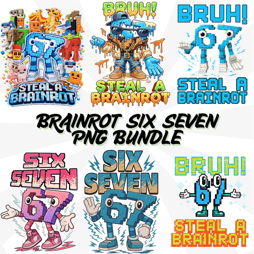 Stehlen Sie ein Brainrot Six Seven Png-Bundle, 67 italienische Brainrot ...