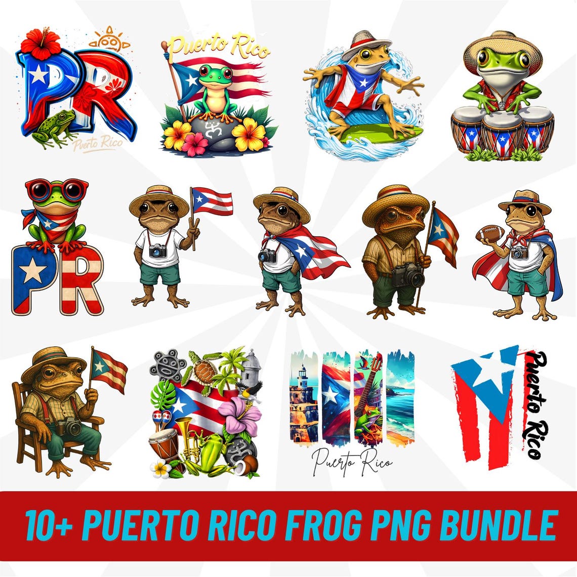 Puerto Rico PNG Bundle, Boricua Coqui Shirt, Puerto Rico Frog T-shirt ...
