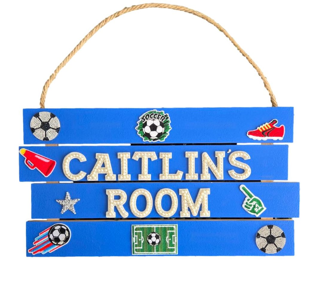Personalized "all Star Girls Soccer Team" Name Sign, Bedroom Door Name ...